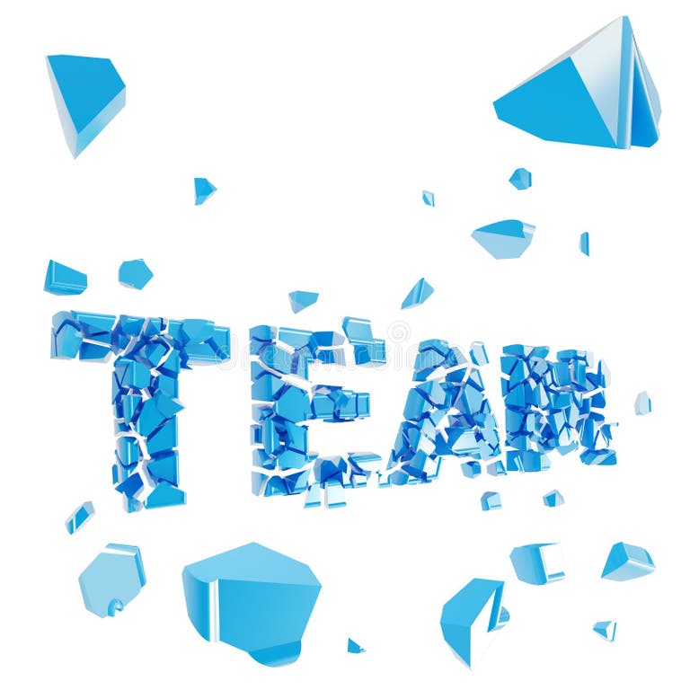 Broken Team Metaphor, Smashed Word Explosion Stock Illustration ...
