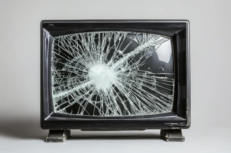Broken Television Screen stock illustration. Illustration of device ...
