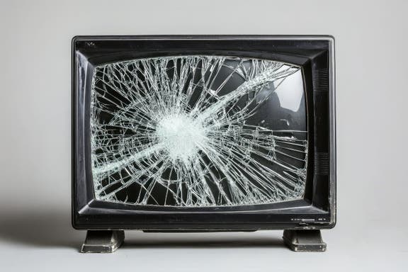 Broken Television Screen stock illustration. Illustration of device ...