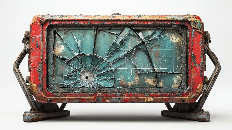 Broken Television Screen with Shattered Glass and Visible Damage in a ...