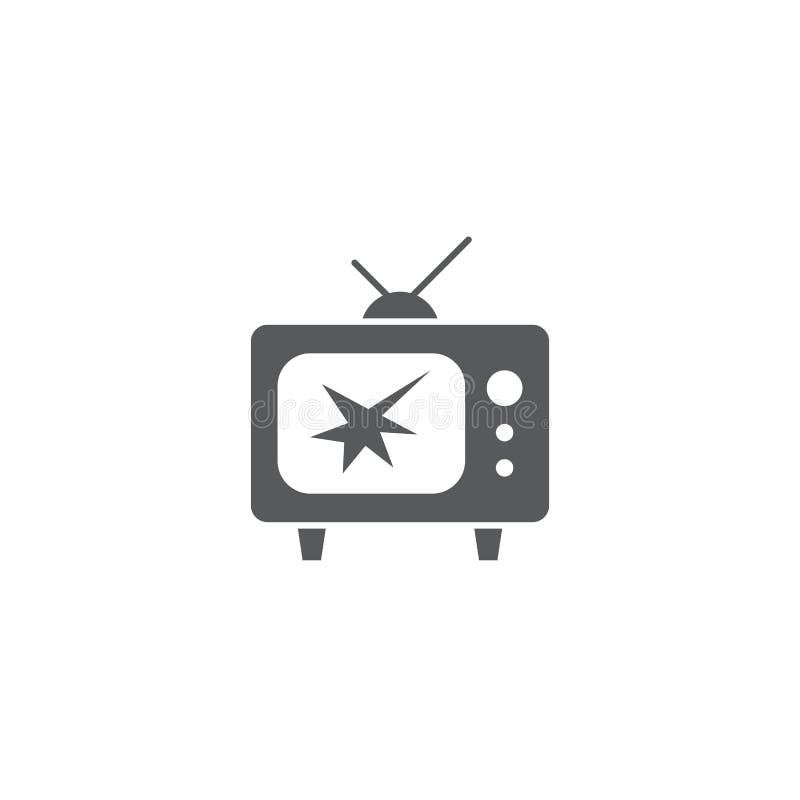 Broken Television Screen Vector Icon Symbol Isolated on White ...