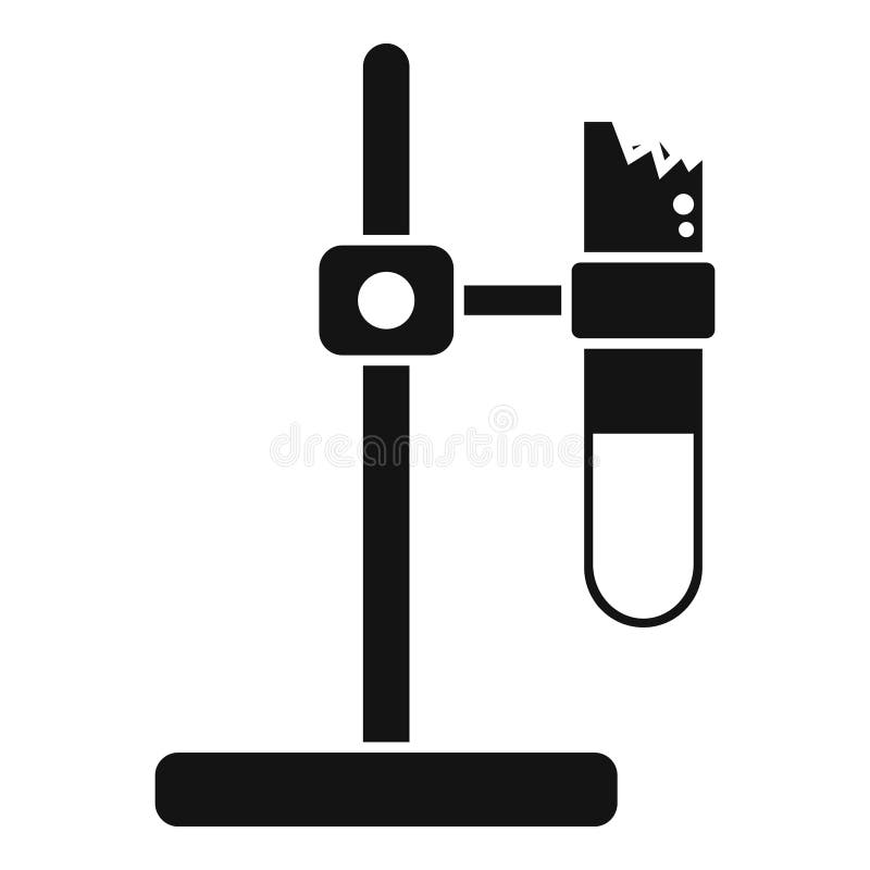 Broken Test Tube in Clamp Icon Simple Style Stock Vector - Illustration ...