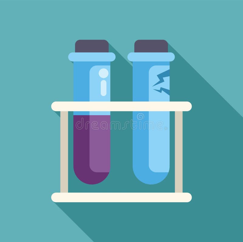 Broken Test Tube in a Test Tube Rack Containing Chemical Liquid Stock ...