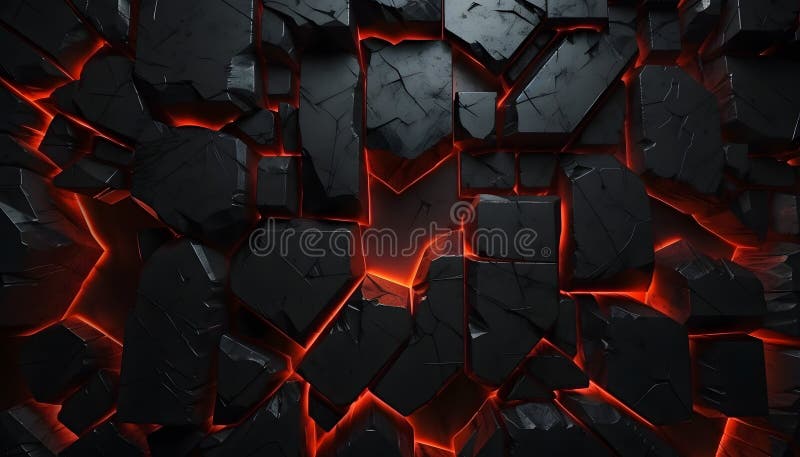 Broken Texture Wallpaper Illuminated by an Array of Red Lights. AI ...