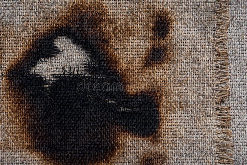 Broken Thread Structure- Burnt Canvas Stock Image - Image of stained ...