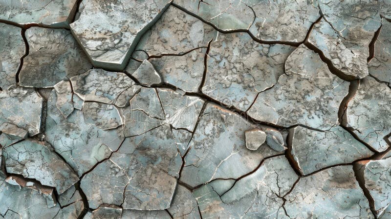 A Broken Tile with Several Visible Cracks, Emphasizing Its Weathered ...