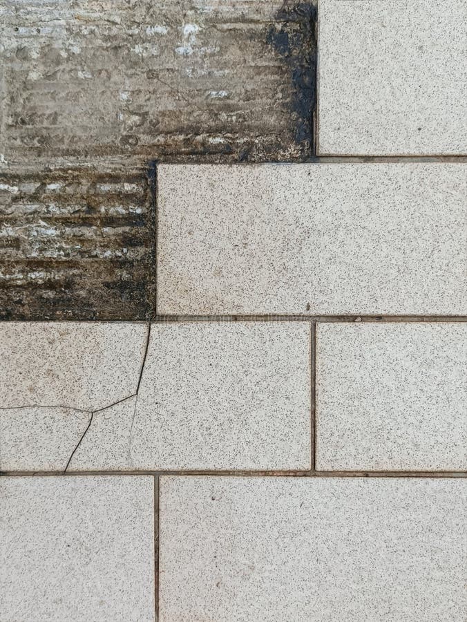 Broken Tile Walkway Waiting for Repair Stock Image - Image of stone ...