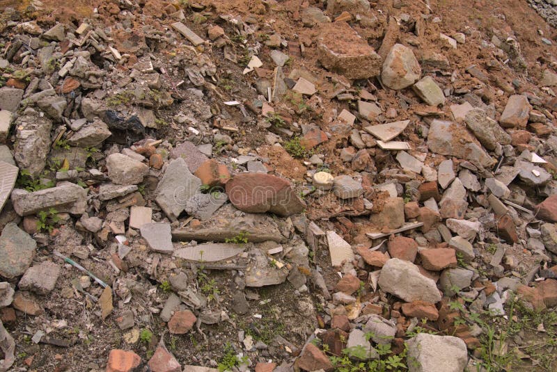 Broken Tiles Debris, Stone and Earth Texture, Scene after Building ...