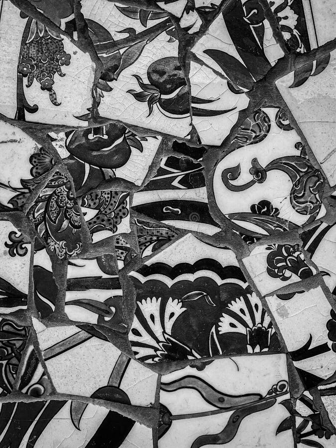 Broken Tiles Mosaic Seamless Pattern. White and Grey the Tile Wall High ...