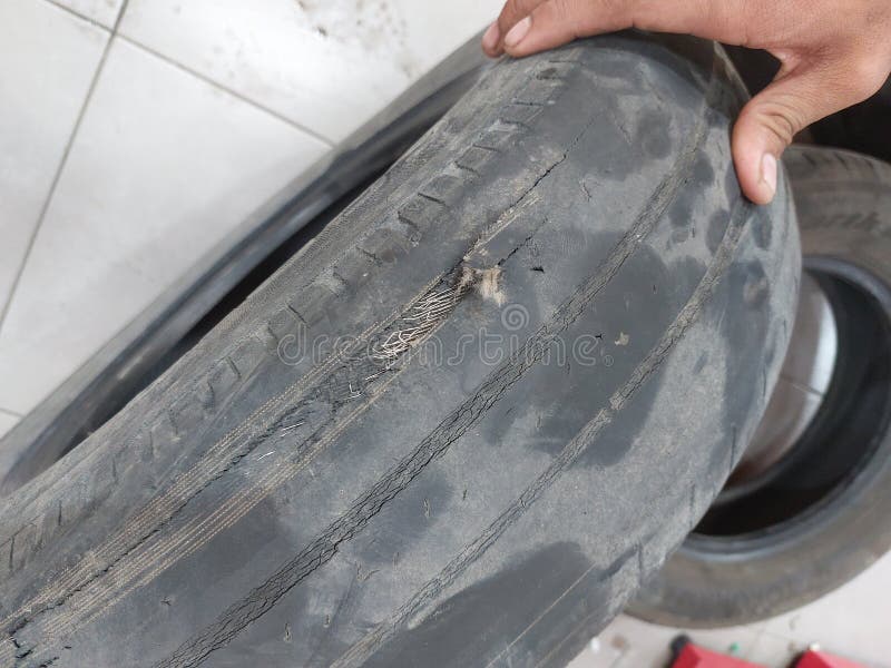 Broken tire poor condition stock image. Image of poor - 264351253