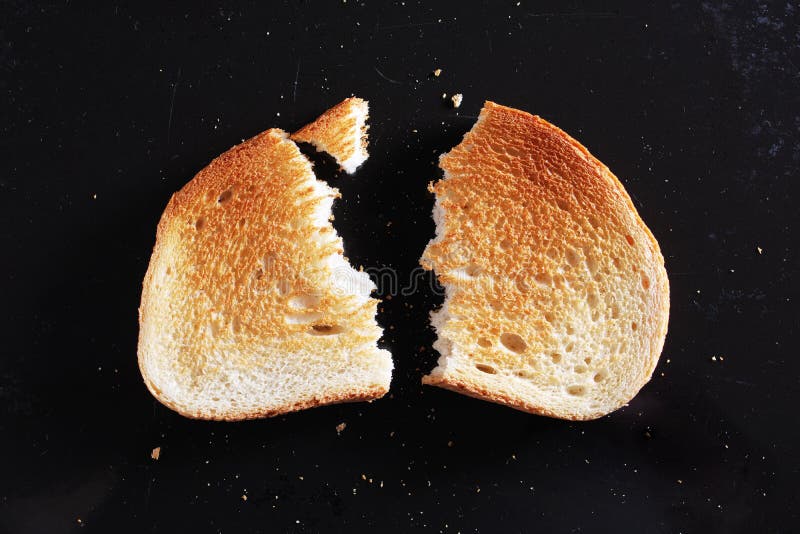 Broken toasted bread stock image. Image of sandwich - 193929433