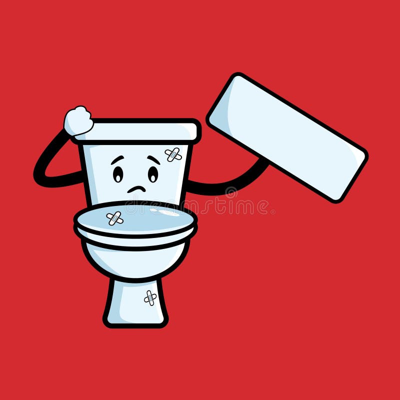 Broken Toilet Character. Toilet Vector Stock Vector - Illustration of ...