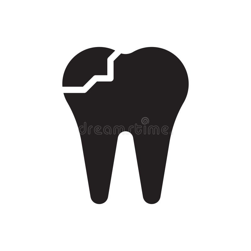 Broken Tooth Icon - Damage Teeth Icon Stock Vector - Illustration of toothache, damage: 355288400