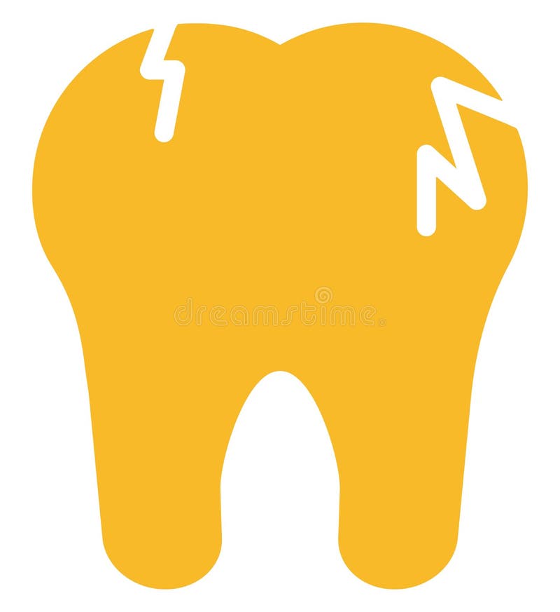 Broken tooth, icon stock vector. Illustration of dentistry - 261075090