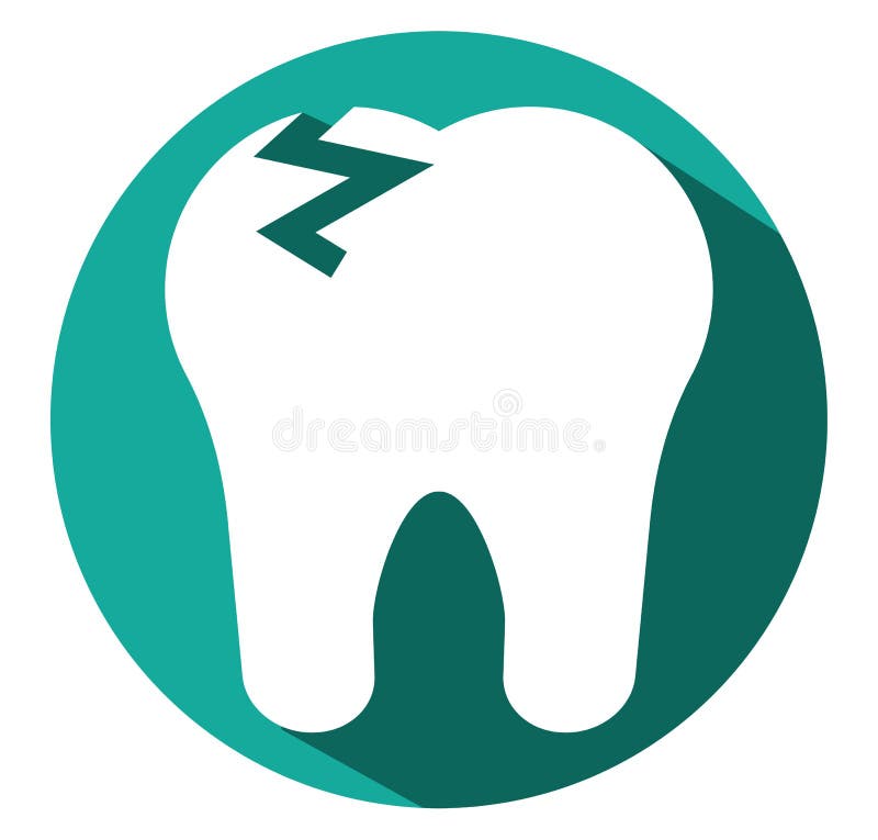 Broken tooth, icon stock vector. Illustration of dentistry - 261075090