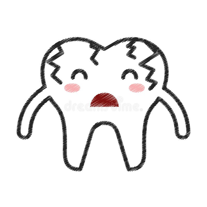 Broken Tooth Crying Character Icon Stock Vector - Illustration of clean ...