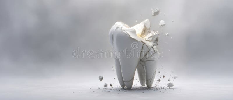 The Broken Tooth Shattered into Pieces with an Abstract Background AI ...