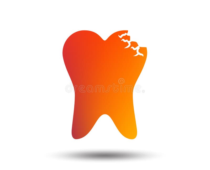 Broken Tooth Sign Icon. Dental Care Symbol. Stock Vector - Illustration ...
