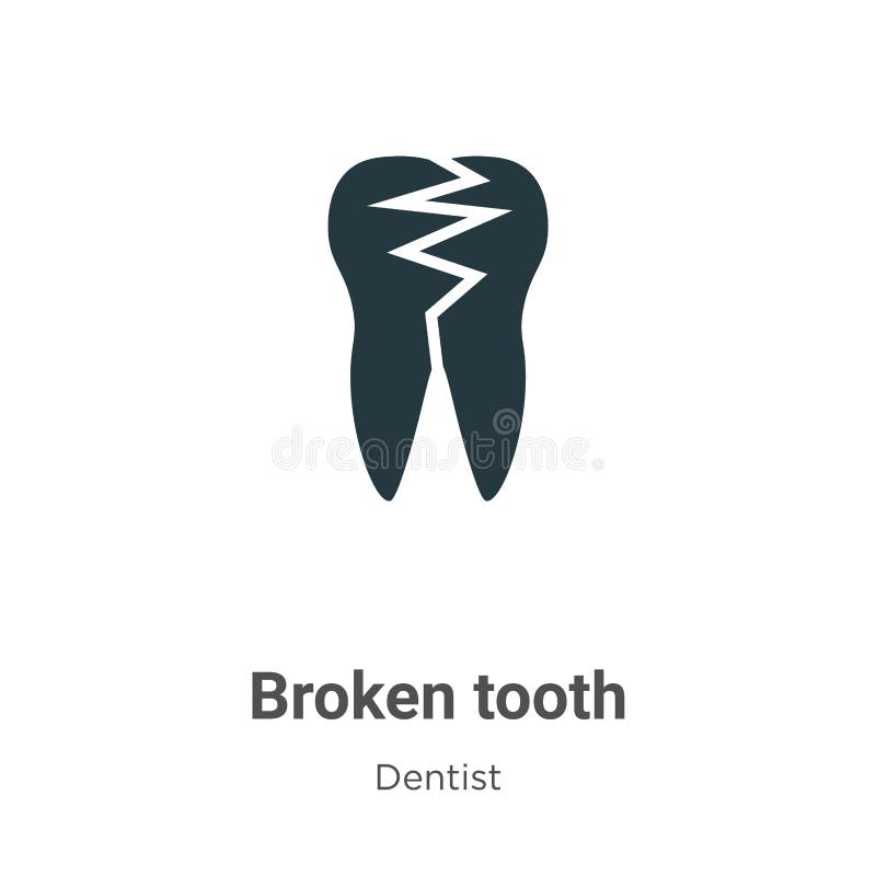 Tooth Filling Vector Icon on White Background. Flat Vector Tooth ...