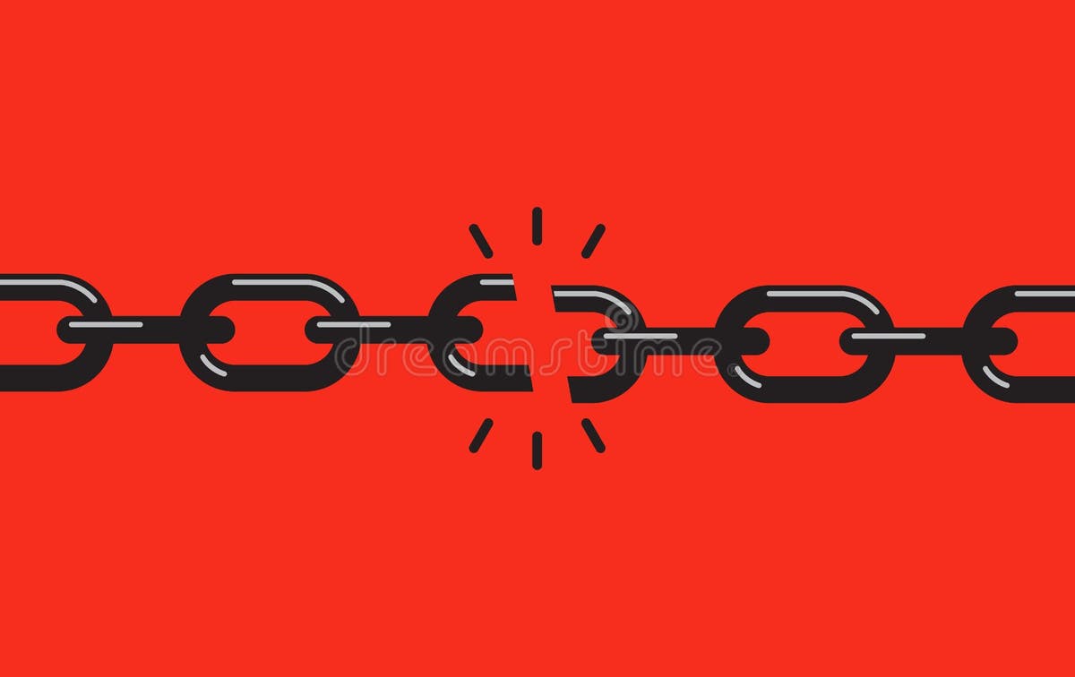 Broken Red Chain Black Background Stock Illustrations – 87 Broken Red ...