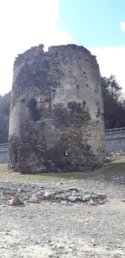 Broken Tower of Ruins of Castle Frydstejn Stock Image - Image of army ...