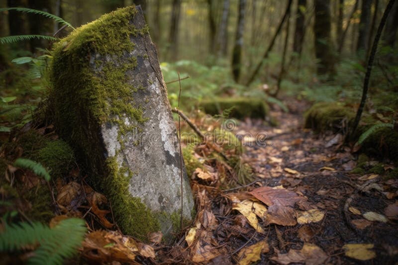 Broken Trail Marker with Missing Piece, Leading the Way Stock Photo ...