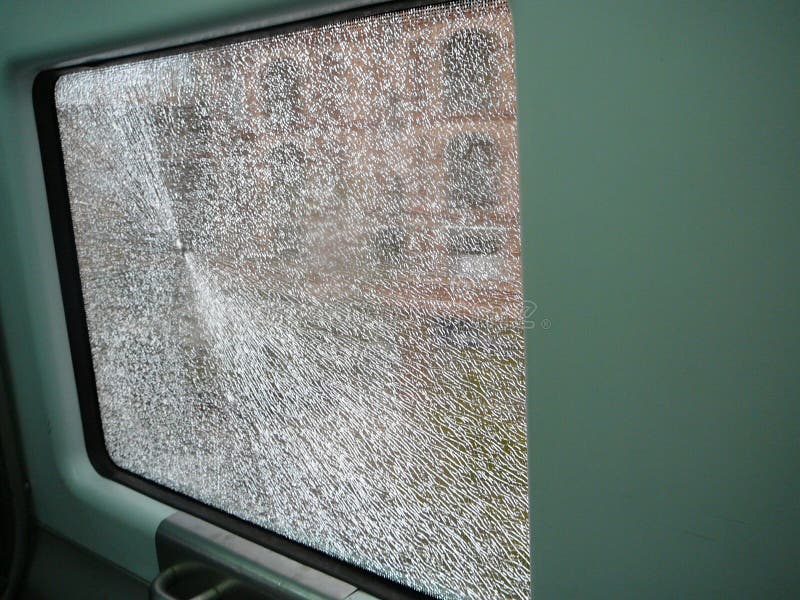 Broken window of a train stock image. Image of railroad - 96261327