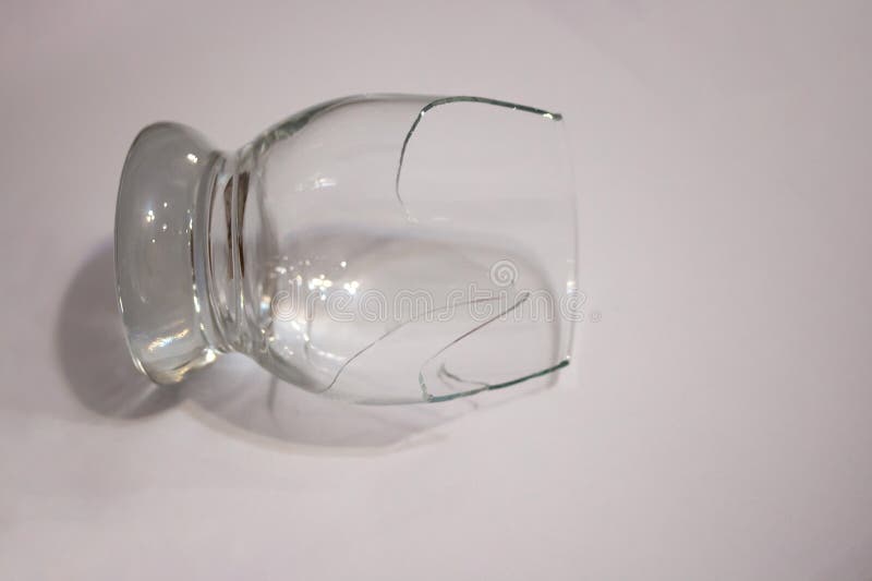 Broken Transparent Drinking Glass in the Kitchen Stock Image - Image of ...