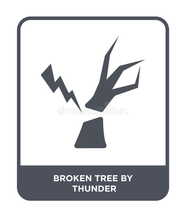 Broken Tree by Thunder Icon in Trendy Design Style. Broken Tree by ...