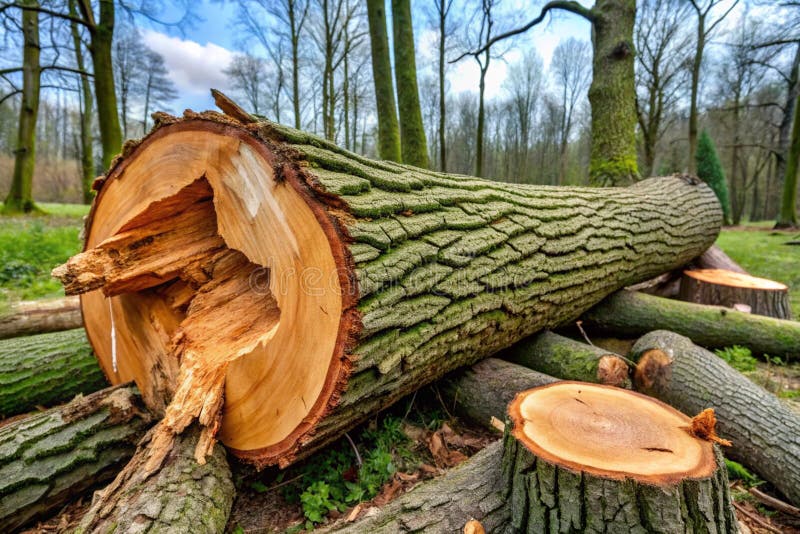 Broken Tree Trunk Nature S Fragmentation Stock Illustration ...