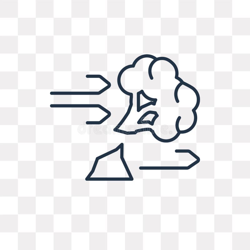 Wind Vector Icon Isolated on Transparent Background, Linear Wind Stock ...