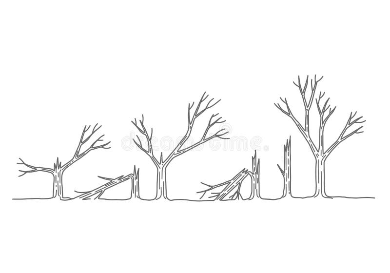 Dead Trees Line Drawing Stock Illustrations – 302 Dead Trees Line ...