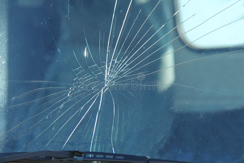 Broken Truck Van Windscreen. Stock Image - Image of screen, window ...