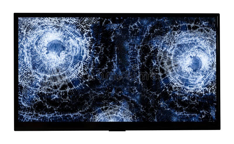 Broken TV LED Screen Isolated on White Stock Photo - Image of repair ...