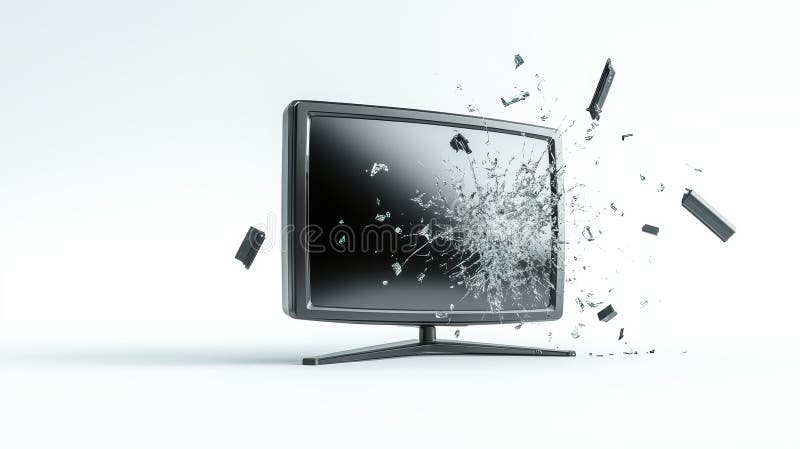 Broken Tv Screen, Extensive Damage and Cracks on Television Display ...