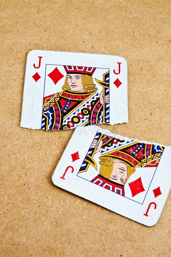 Broken into Two Playing Card Deck of Old Stock Image - Image of luck ...