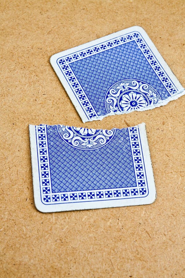 Broken into Two Playing Card Deck of Old Stock Photo - Image of risk ...