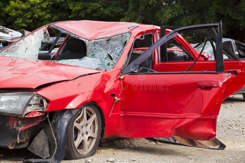 Broken and Unserviceable Car in the Recycling Plant Stock Photo - Image ...