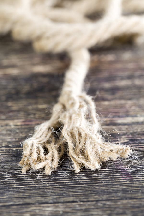 Broken and Untangled Thick Linen Rope Stock Photo - Image of coarse ...