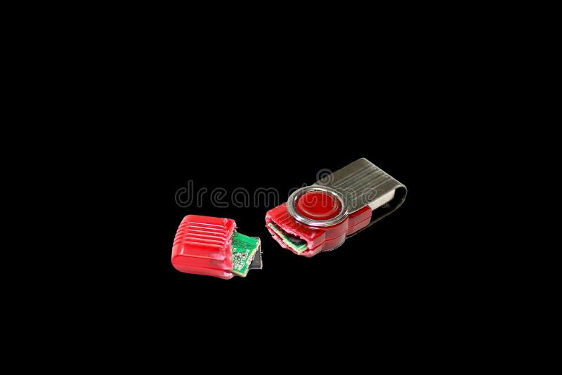 Broken USB Flash Drive Isolated Stock Image - Image of broken, break ...