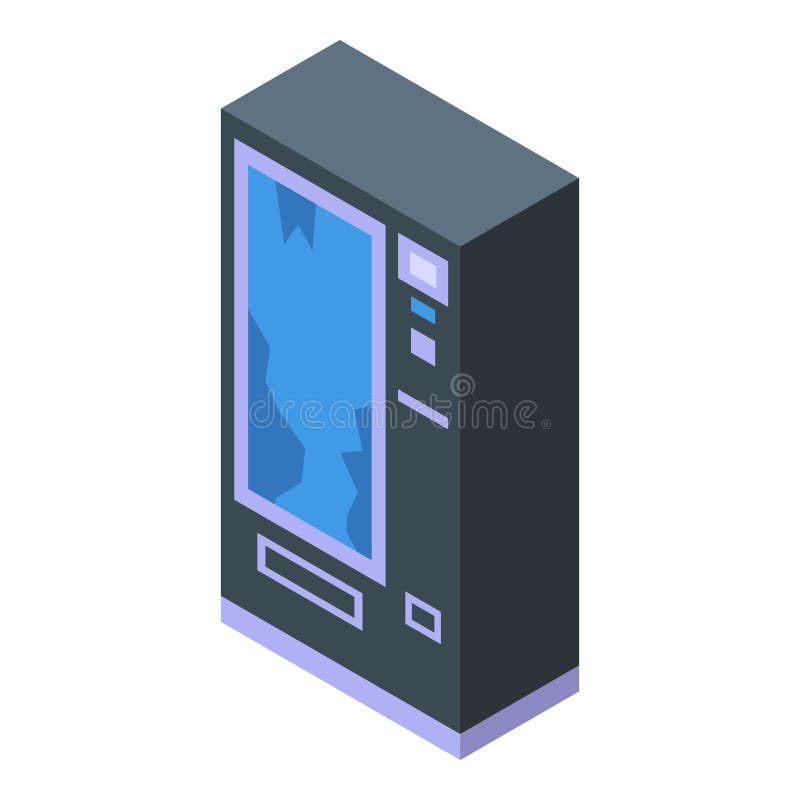 Broken Vending Machine Showing Empty Shelves Isometric View Stock ...