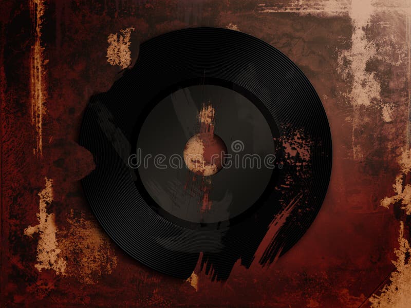 Broken Vinyl Record With Music Label Stock Vector - Illustration of ...