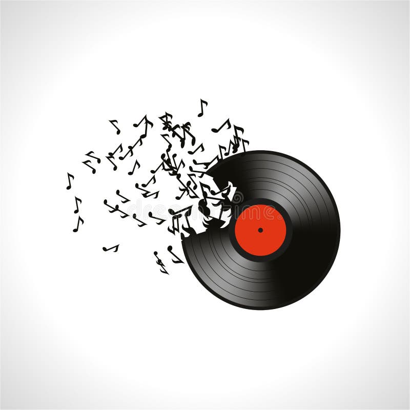 A Broken Vinyl Record Illustration Stock Vector - Illustration of ...