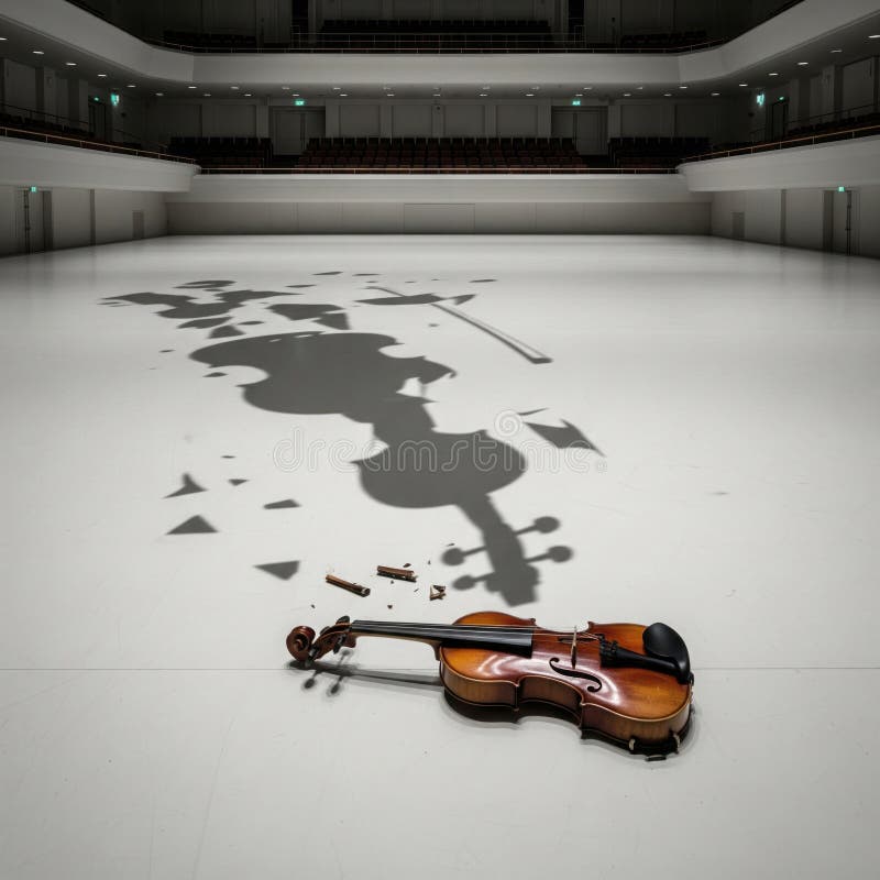 A Violin and its Shadow stock image. Image of table, strings - 59904275