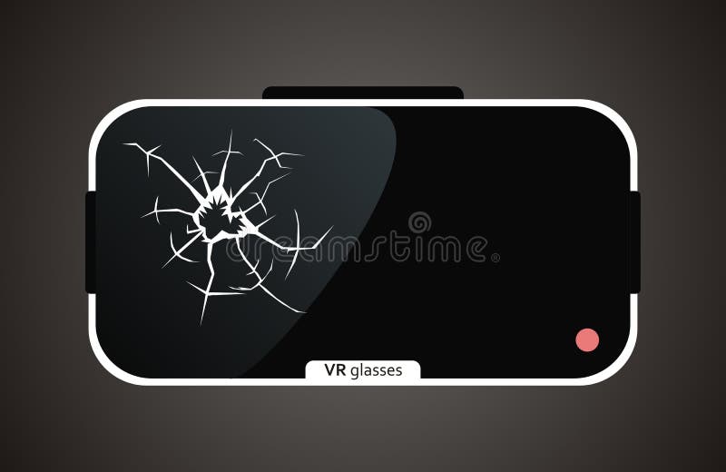Broken Virtual Reality Glasses. Stock Vector - Illustration of frame ...