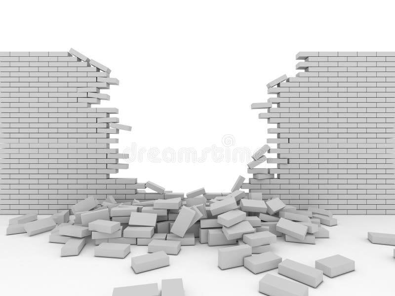 Broken wall stock illustration. Illustration of built - 6371266