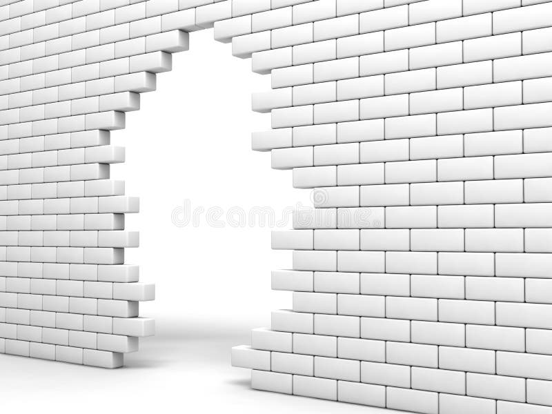 Hole Breaking through Wide Brick Wall Stock Vector - Illustration of ...