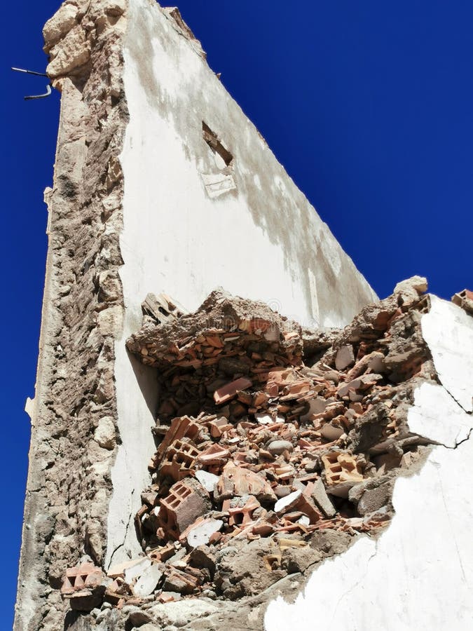 Closeup of Broken Bricks Stack in Demolition Site Stock Photo - Image ...