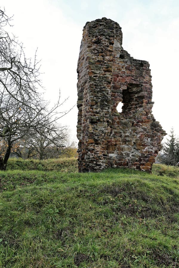 Broken Castle tower stock image. Image of bohemia, grass - 65706119