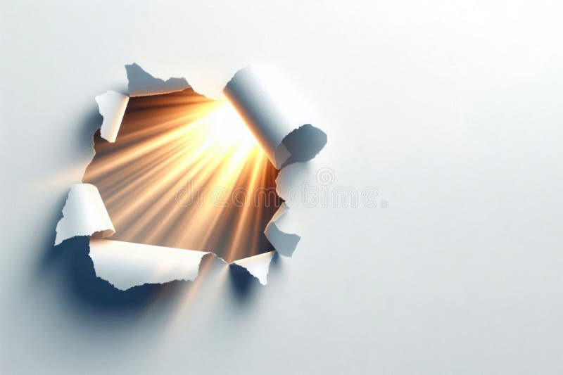 A Broken Wall with Sun Rays. Space for Text. Stock Photo - Image of ...
